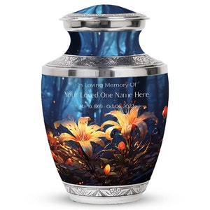 Handcrafted Yellow Lily Cremation Keepsake Memorial Urns 1-200 Cubic ...