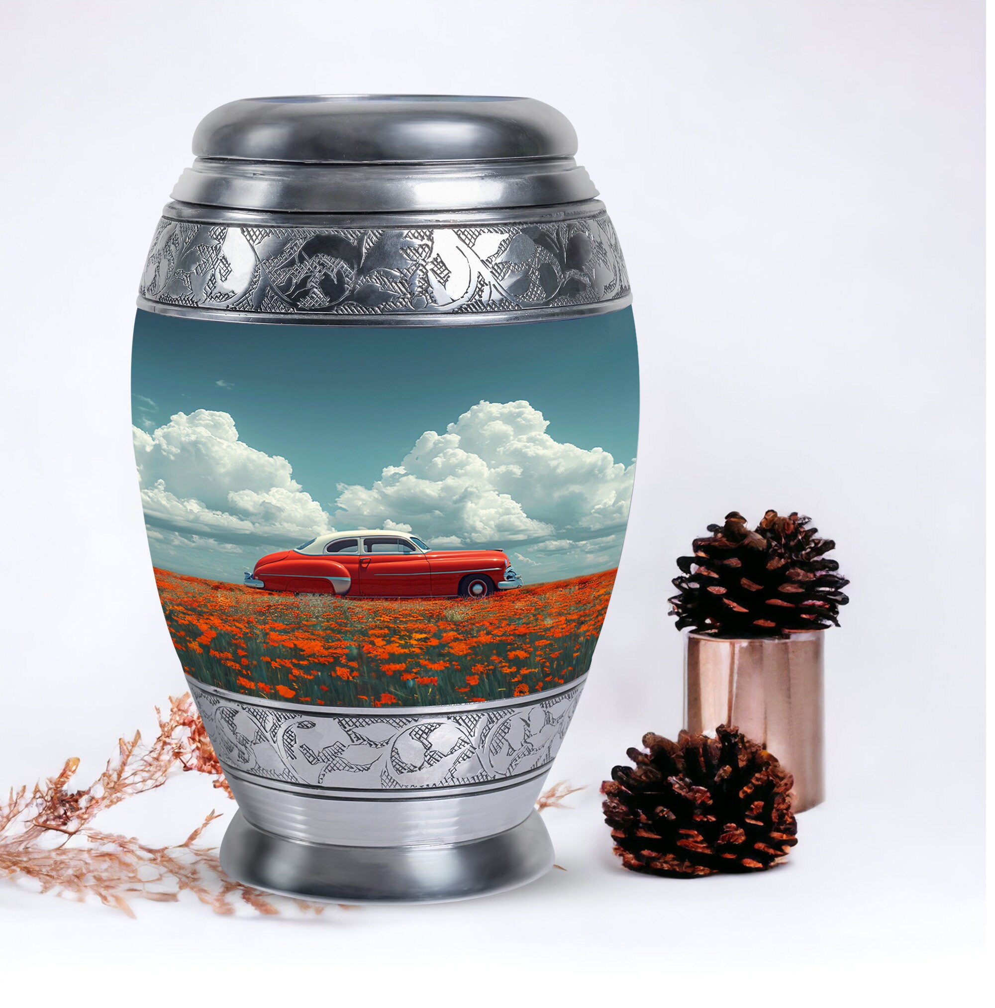 Custom Classic Car Adult Cremation Urns for Human Ashes With Velvet Bag ...