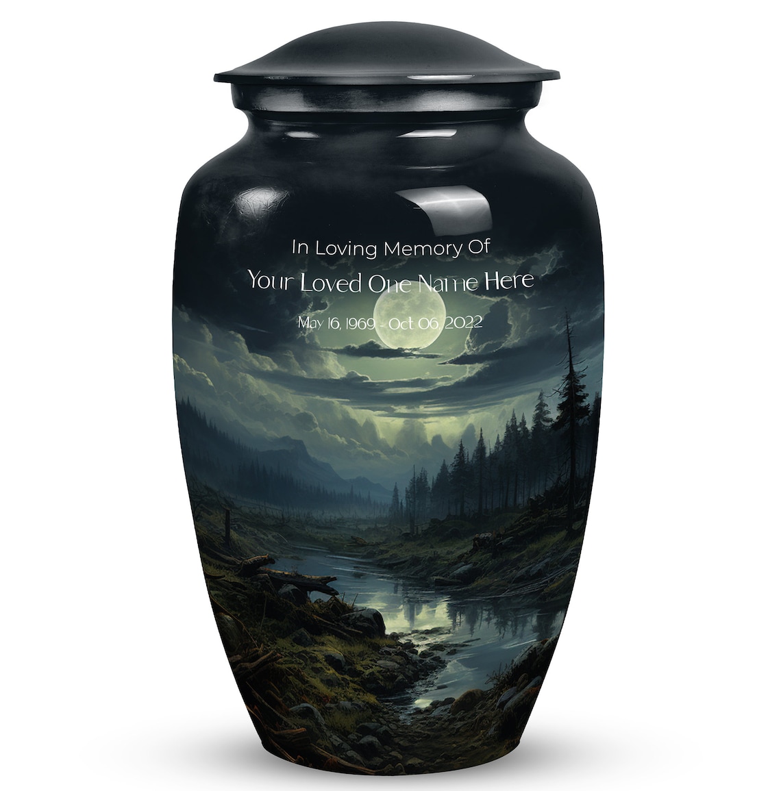 Engraved Moonlight Urn for Human Ashes Upto 200 Cubic Inches Keepsake ...