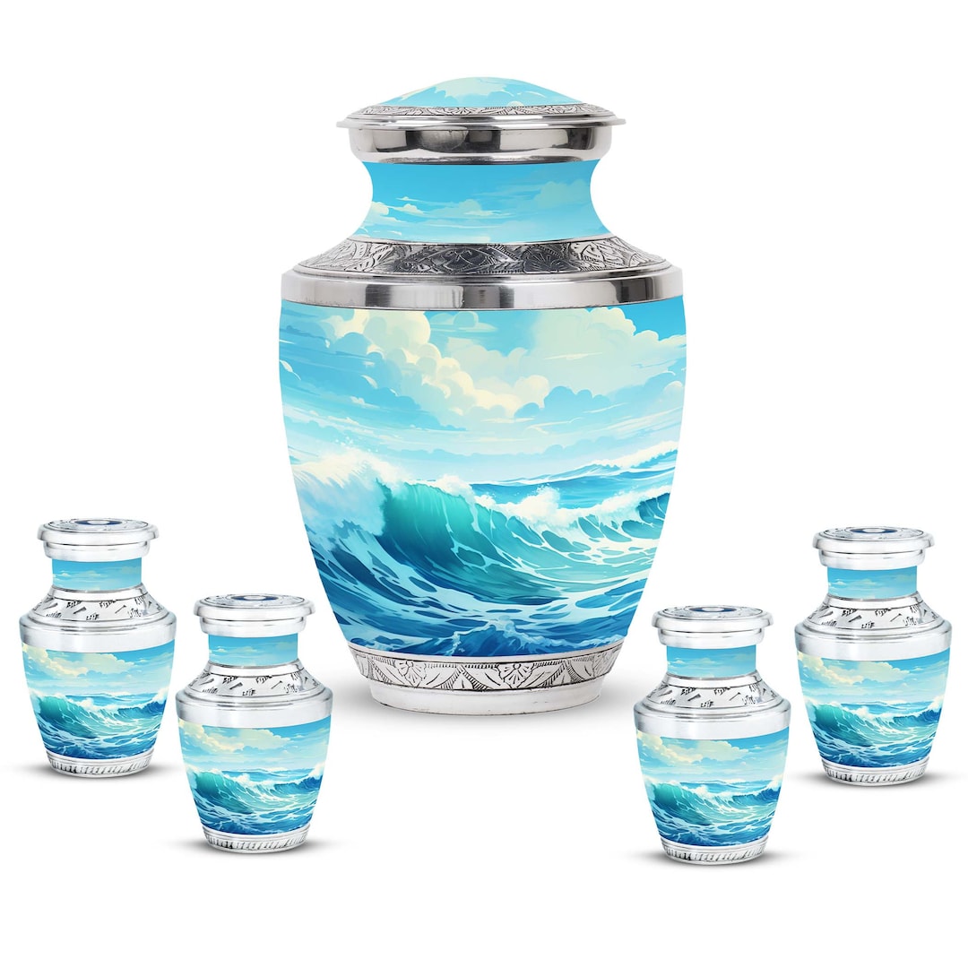 Ocean Waves Nautical Serene Waves Memorial Cremation Urns for Human ...