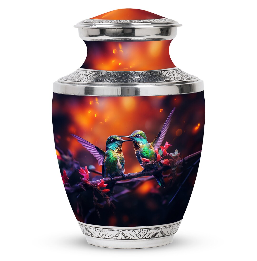 Elegant Hummingbird Cremation Urn for Ashes, Handcrafted Memorial ...
