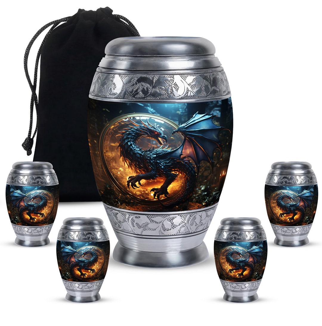 Midnight Sapphire Dragon Large Urns for Human Ashes Adult Male Upto 200 ...