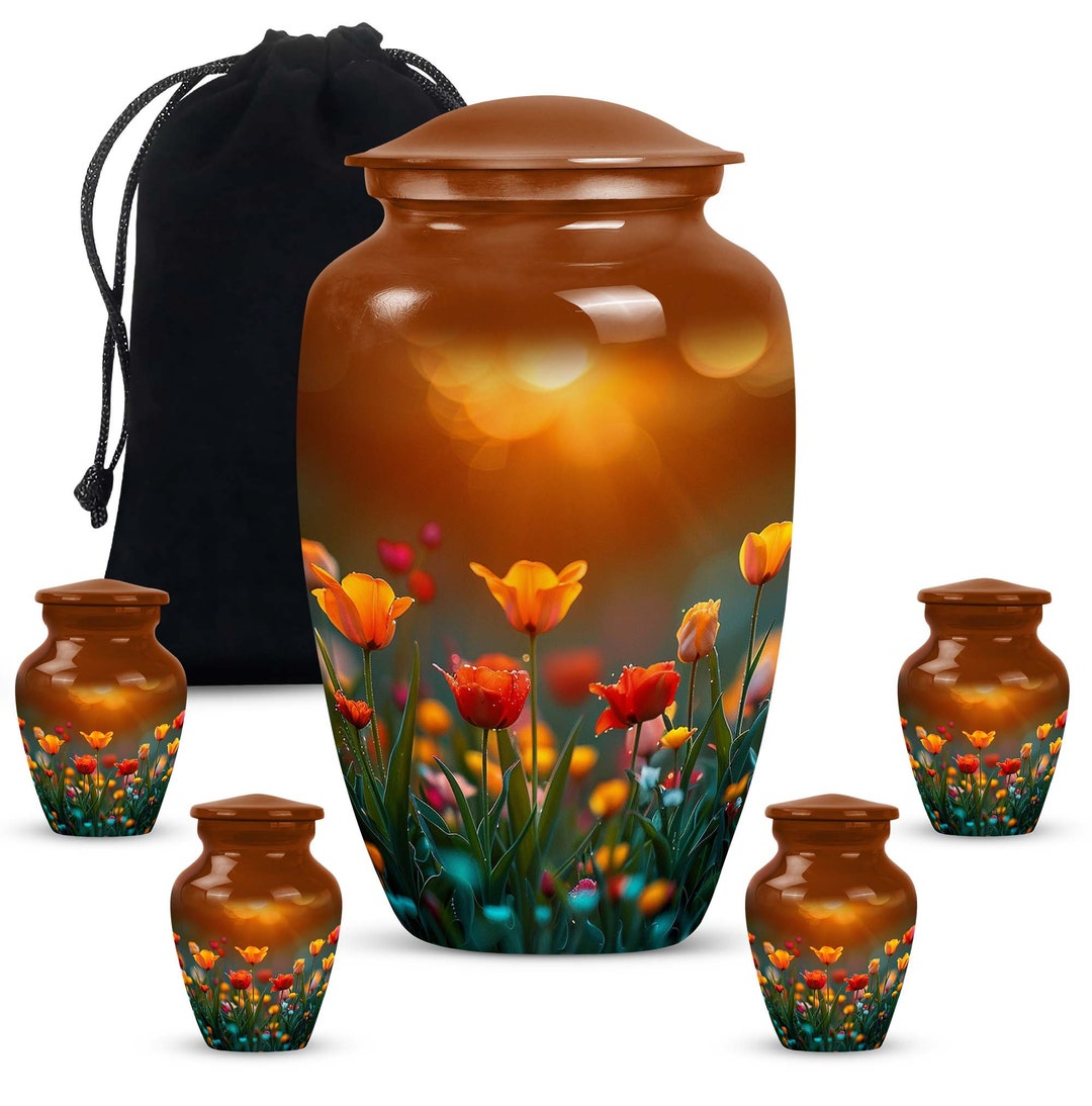 Spring Time Remembrance Small Urn Tulip Garden Cremation Urns for Women ...