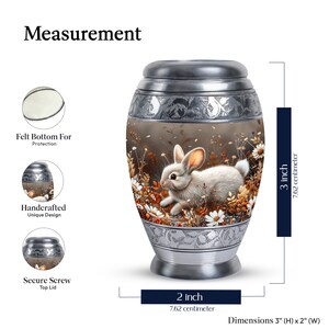 Elegant Decorative Urn for Ashes: Rabbit and Floral Design Cremation ...