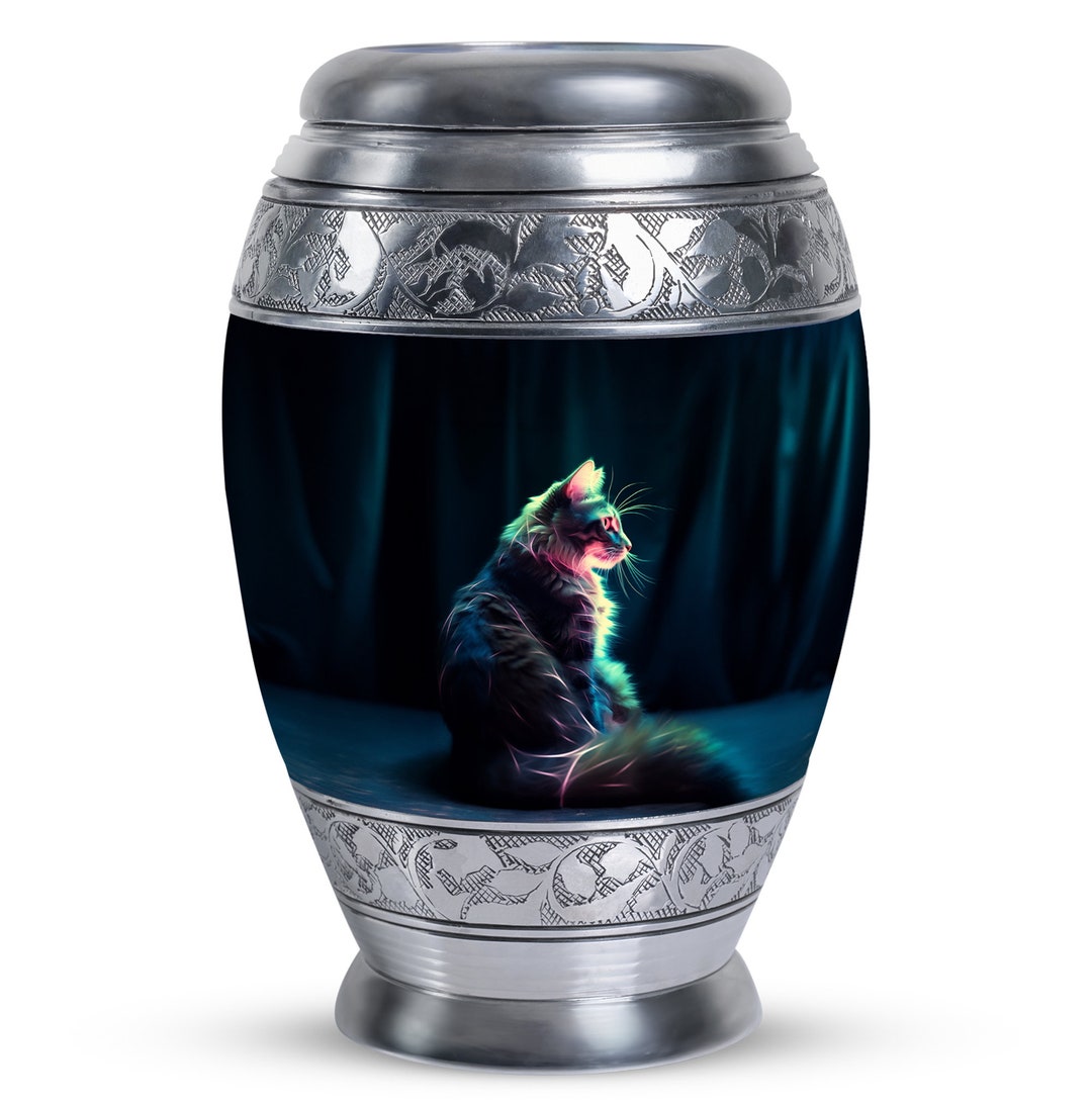 Customized Glowing Cat Cremation Keepsakes for Ashes Upto 200 Cubic ...