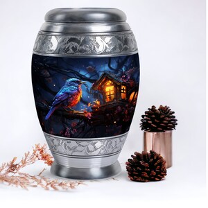 Enchanted Colorful Bird Magical Forest Cremation Urn Human Ashes Upto ...