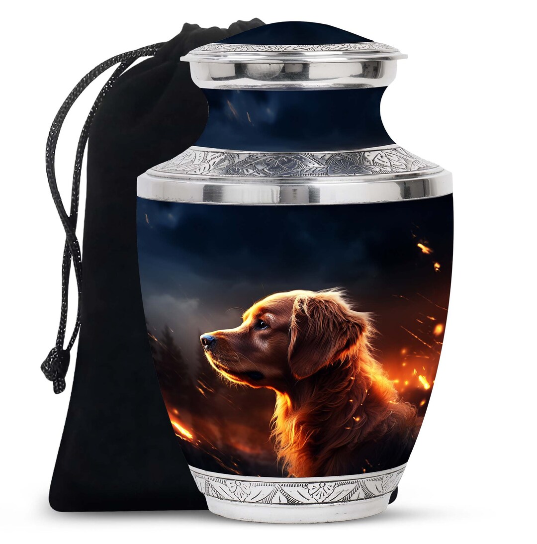 Deep Blue Pet Memorial Urns for Ashes Upto 200 Cubic Inches Tribute to ...