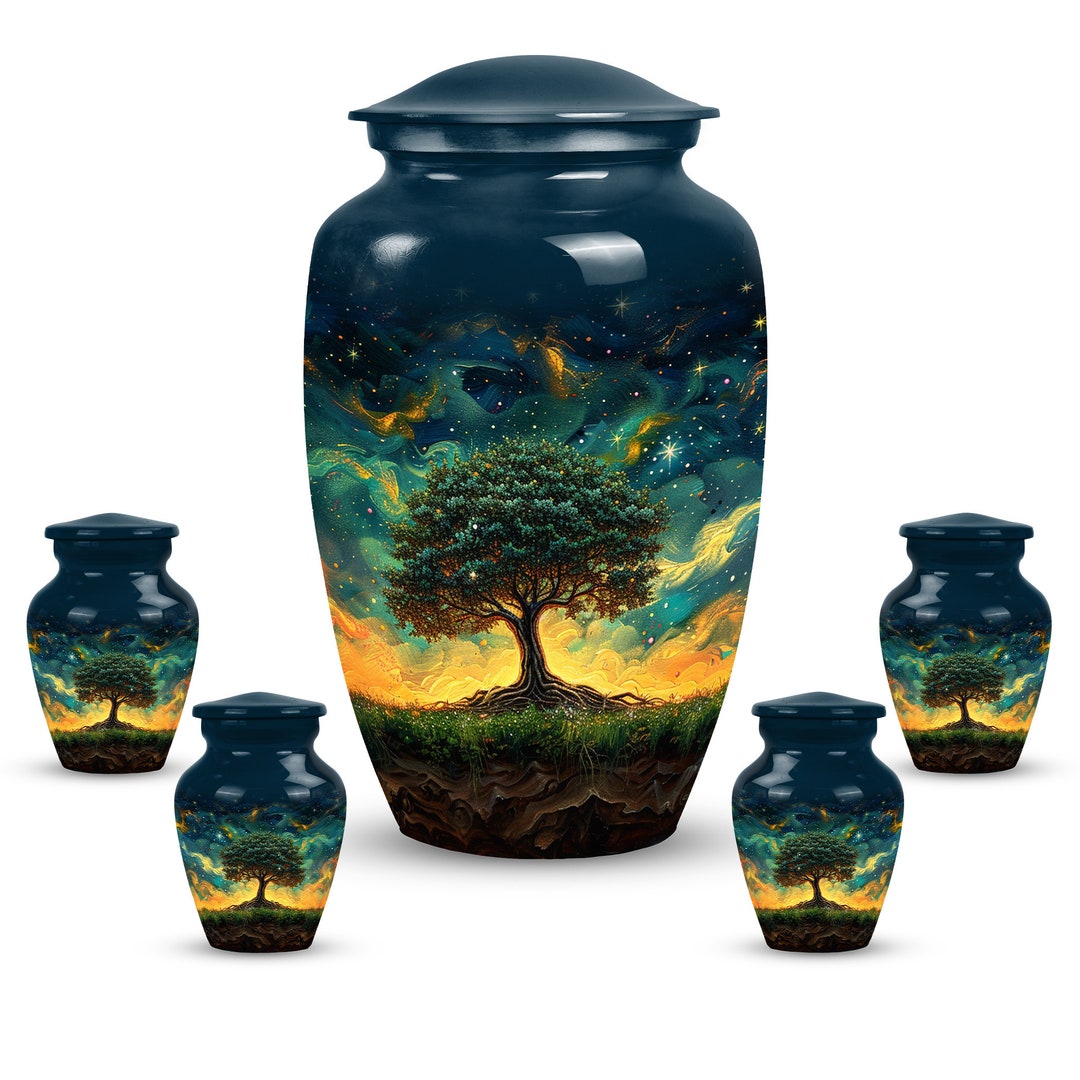 Mystic Tree Galaxy Urn: Enchanted Forest Cremation Urn for Adult Female ...