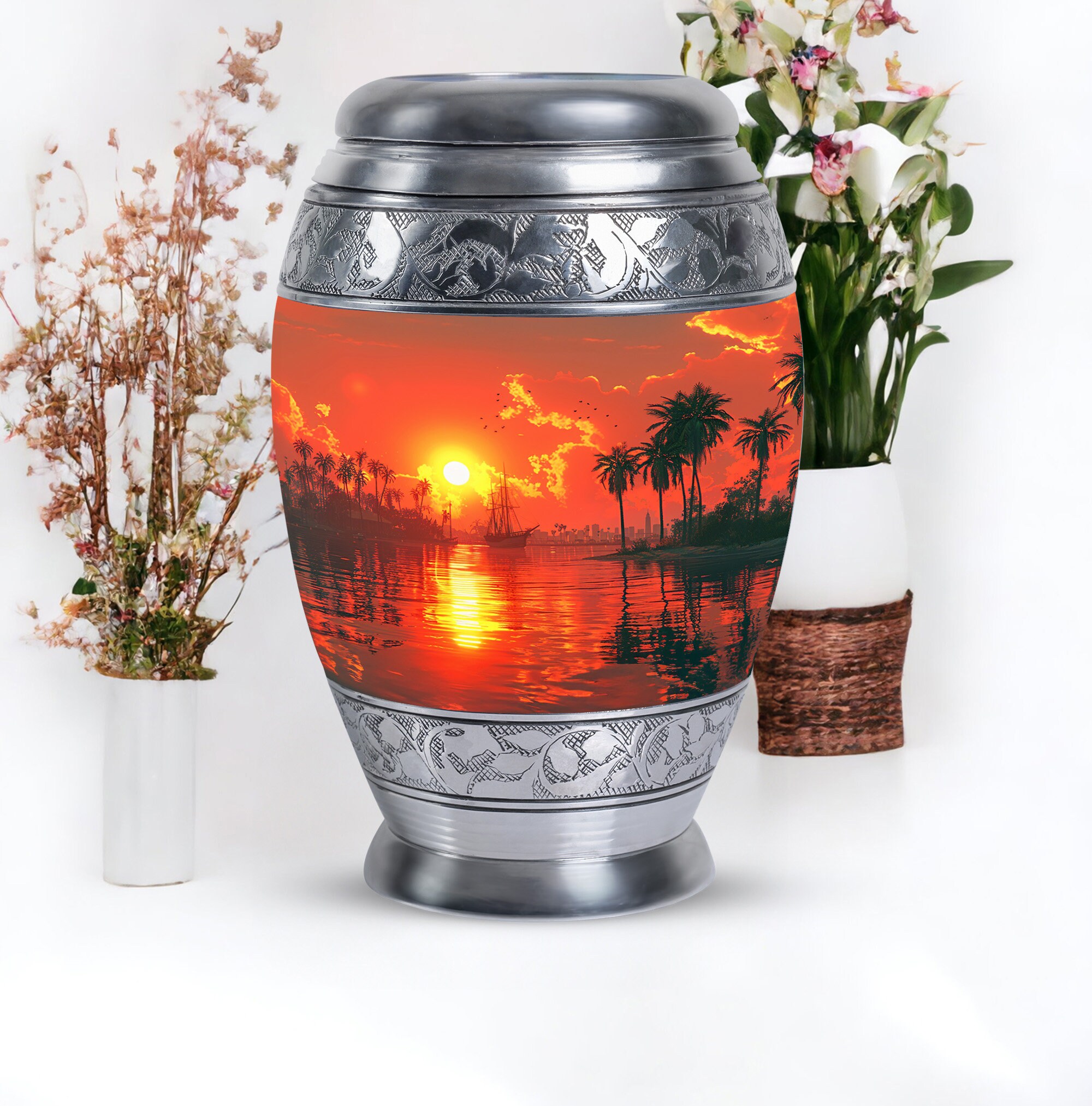 Personalized Coastal Sunset Twilight Cremation Urns for Human Ashes ...