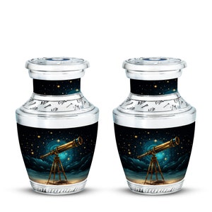 Personalized Telescope Starry Night Sky Small Urns for Human Ashes ...