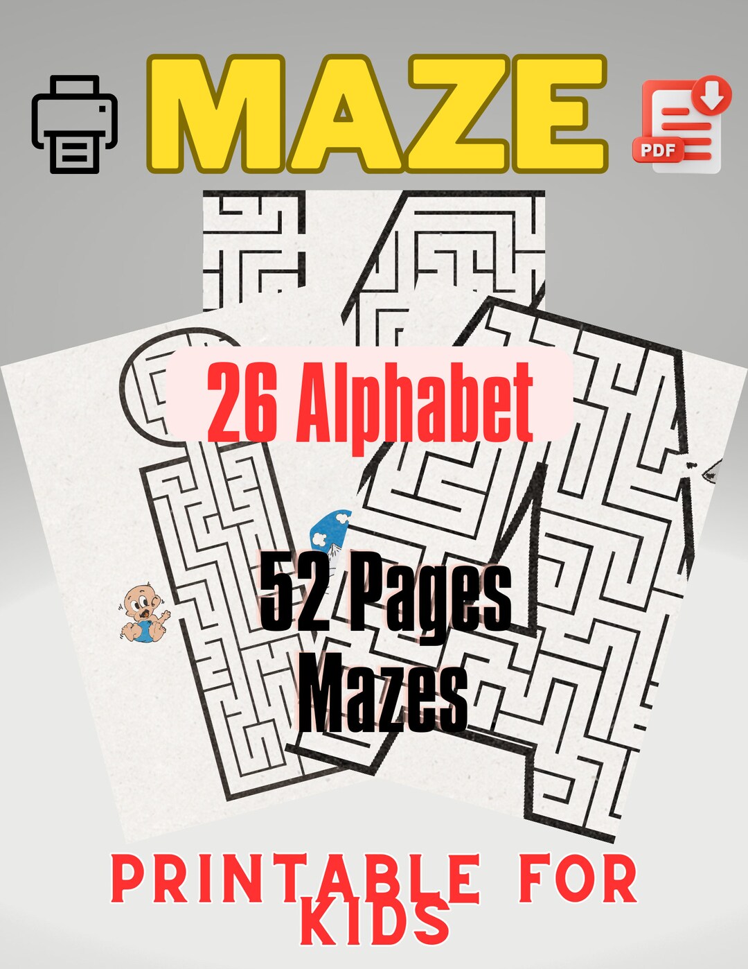 26 Alphabet Mazes to Print for Kids With Fun Educational Activities ...