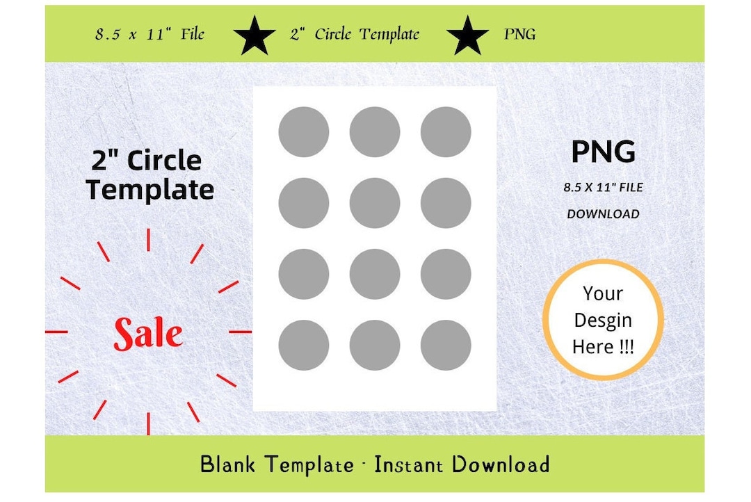 2 Inch Circle Template | Blank Template | DIY | Design | PNG | Round ...