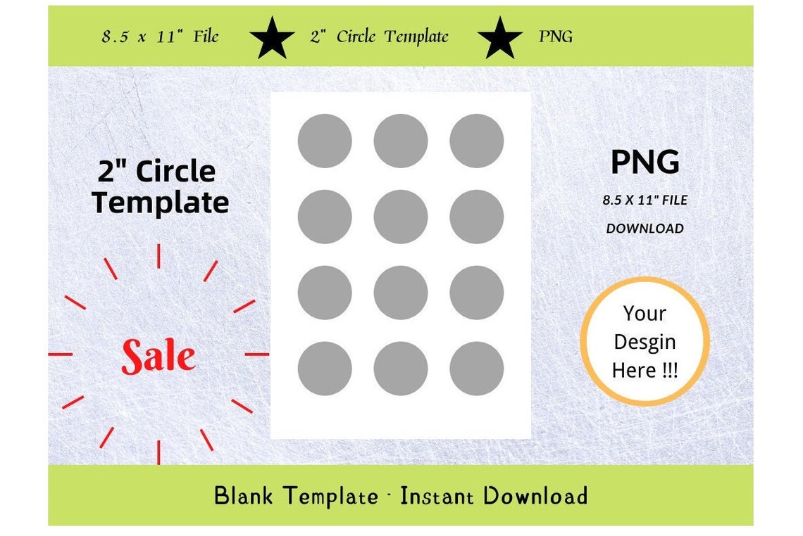 2 Inch Circle Template | Blank Template | DIY | Design | PNG | Round ...