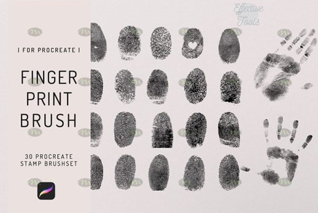 30 Procreate Fingerprint Stamp Brushes, Instant Digital Download - Etsy
