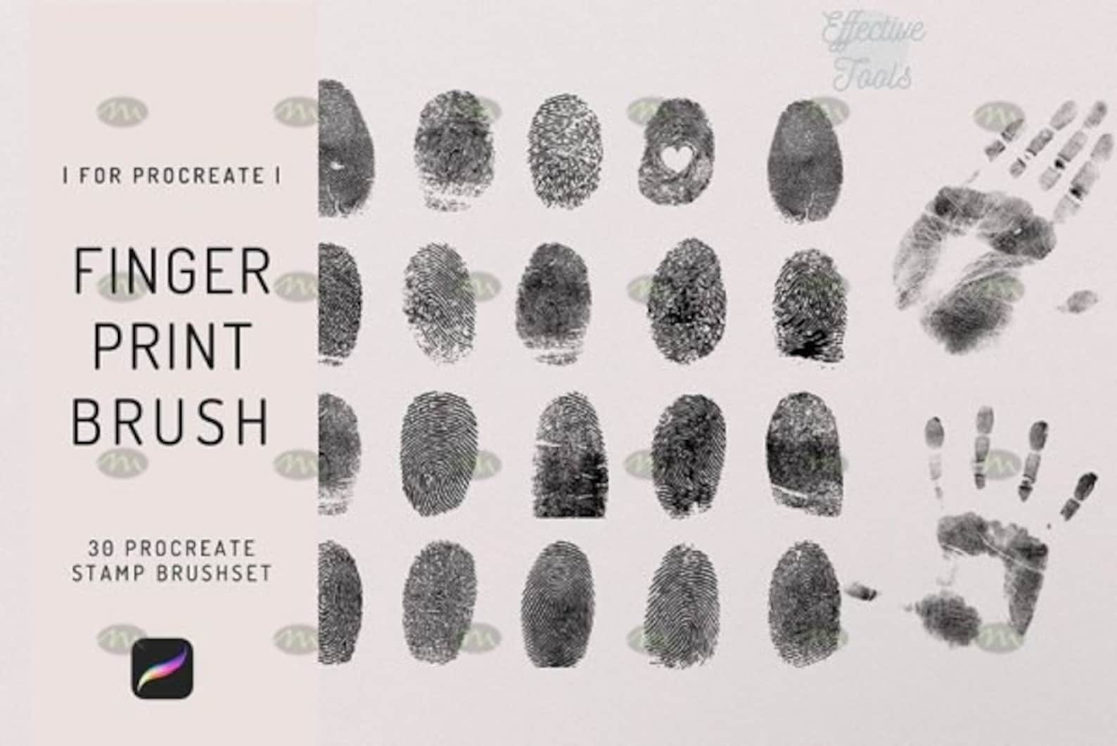 30 Procreate Fingerprint Stamp Brushes, Instant Digital Download - Etsy