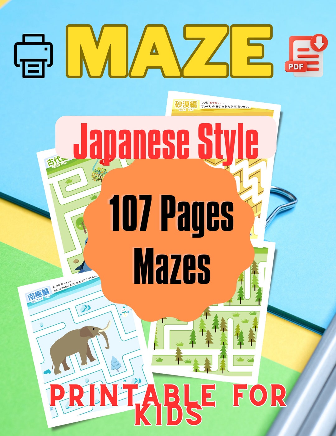 107 Japanese Style Colorful Mazes to Print for Kids With Fun Activities ...