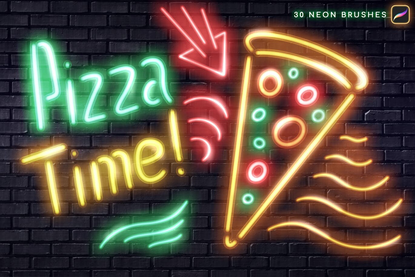 30 Neon Procreate Brushes, Instant Digital Download - Etsy