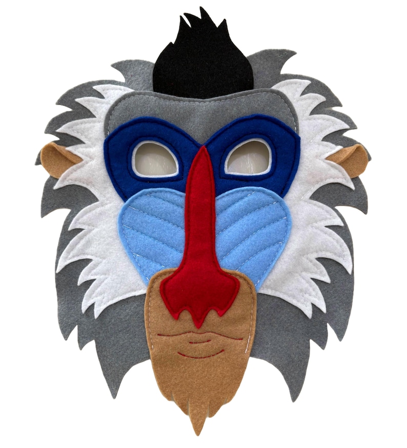 Monkey Mask Costume, Mandrill Book Day, Child and Adult Size, Theatre ...