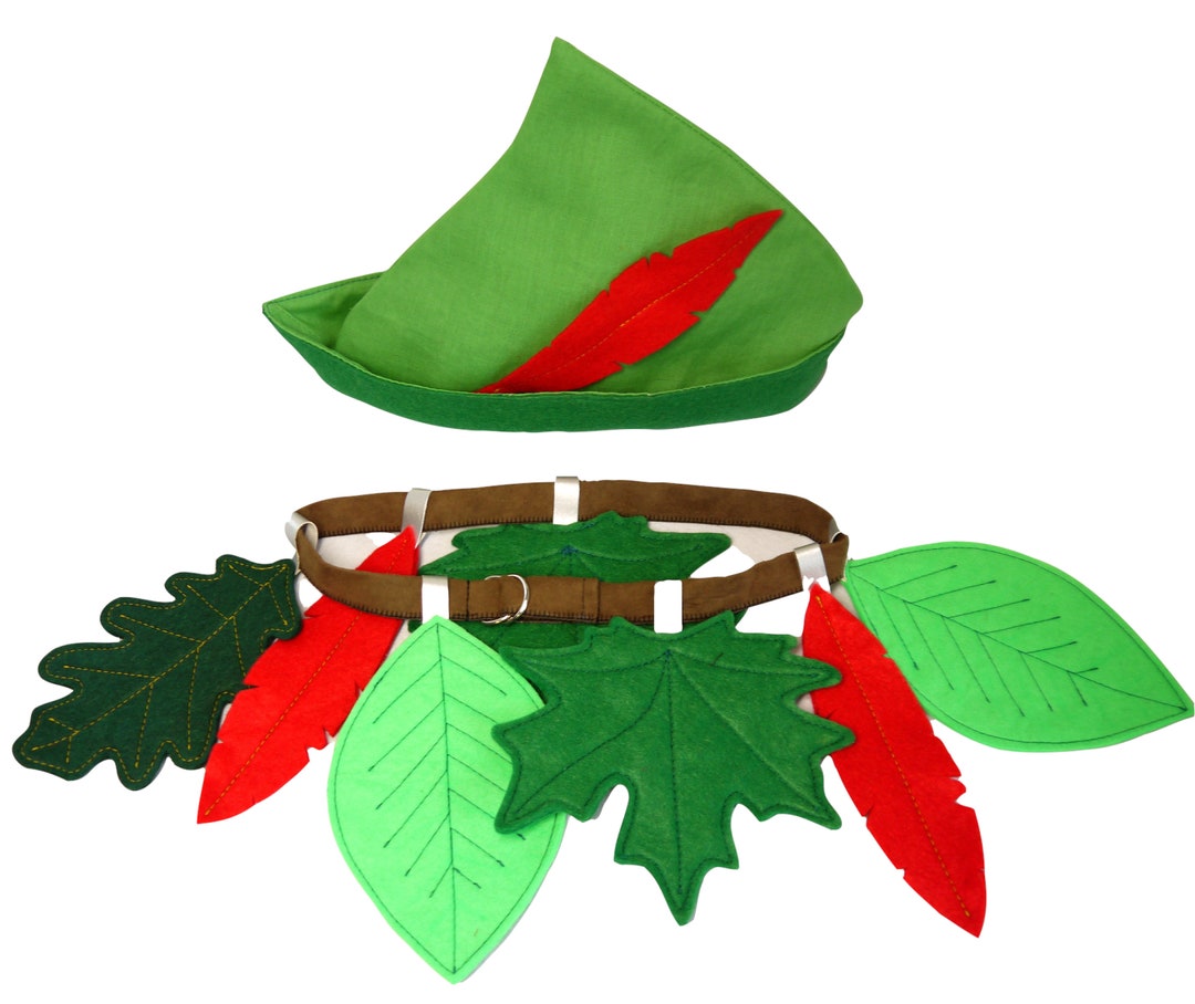Peter Pan Costume Book Day Party Hat Leaf Belt Pixie - Etsy