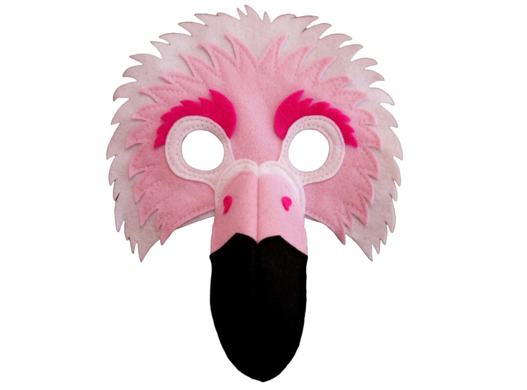 Pink Flamingo Bird Costume Mask, Book Day, Gift, Kids and Adult Size ...