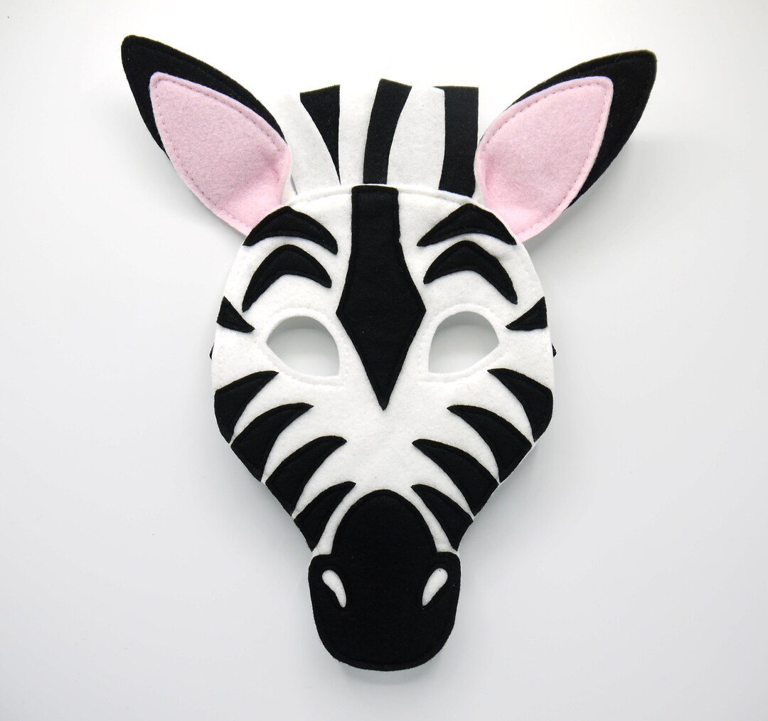 Zebra Costume Mask, Book Day, Child Size, Adult Size, Animal Safari ...