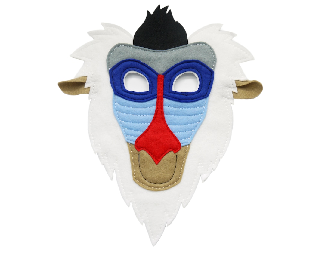 Monkey Mask Costume, Halloween Mandrill Book Day, Child and Adult Size ...