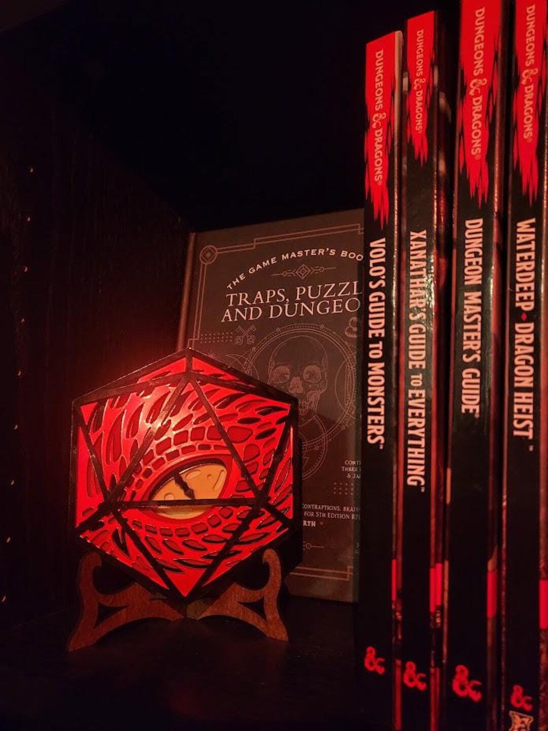 D20 Acrylic Signs, Dnd Sign Art, Mini Dragon Acrylic Sign, Red Dragon ...