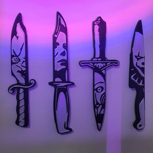 7 Halloween Horror Movie Slasher Knives Pop Art Horror Movie Villain ...
