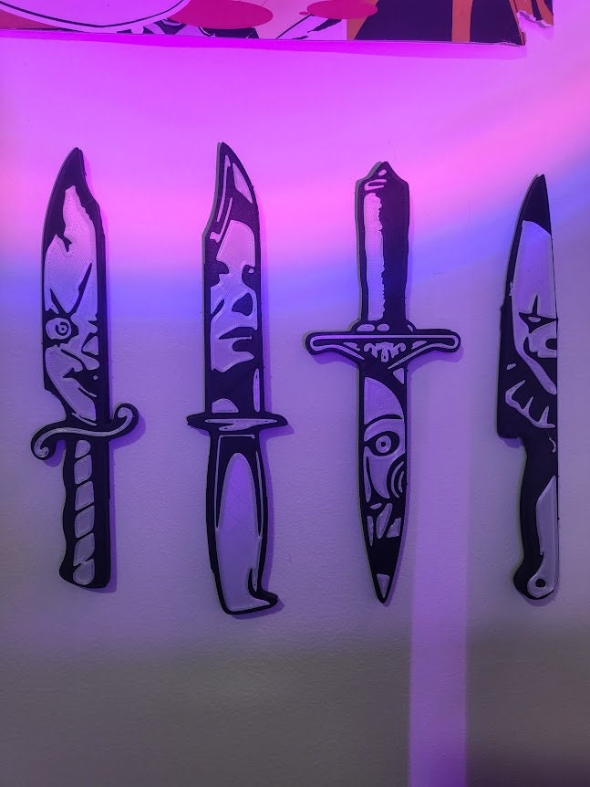 7 Halloween Horror Movie Slasher Knives Pop Art Horror Movie Villain ...