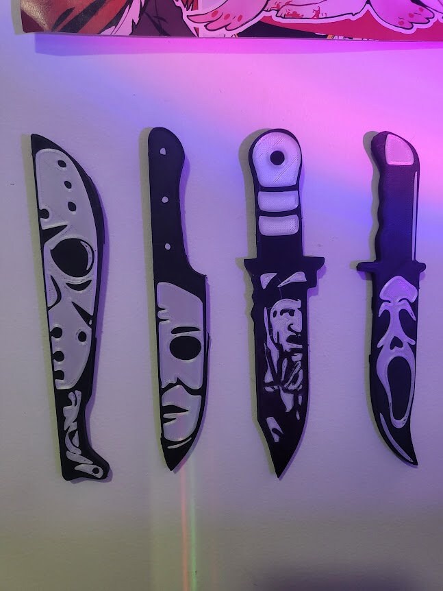 7 Halloween Horror Movie Slasher Knives Pop Art Horror Movie Villain ...
