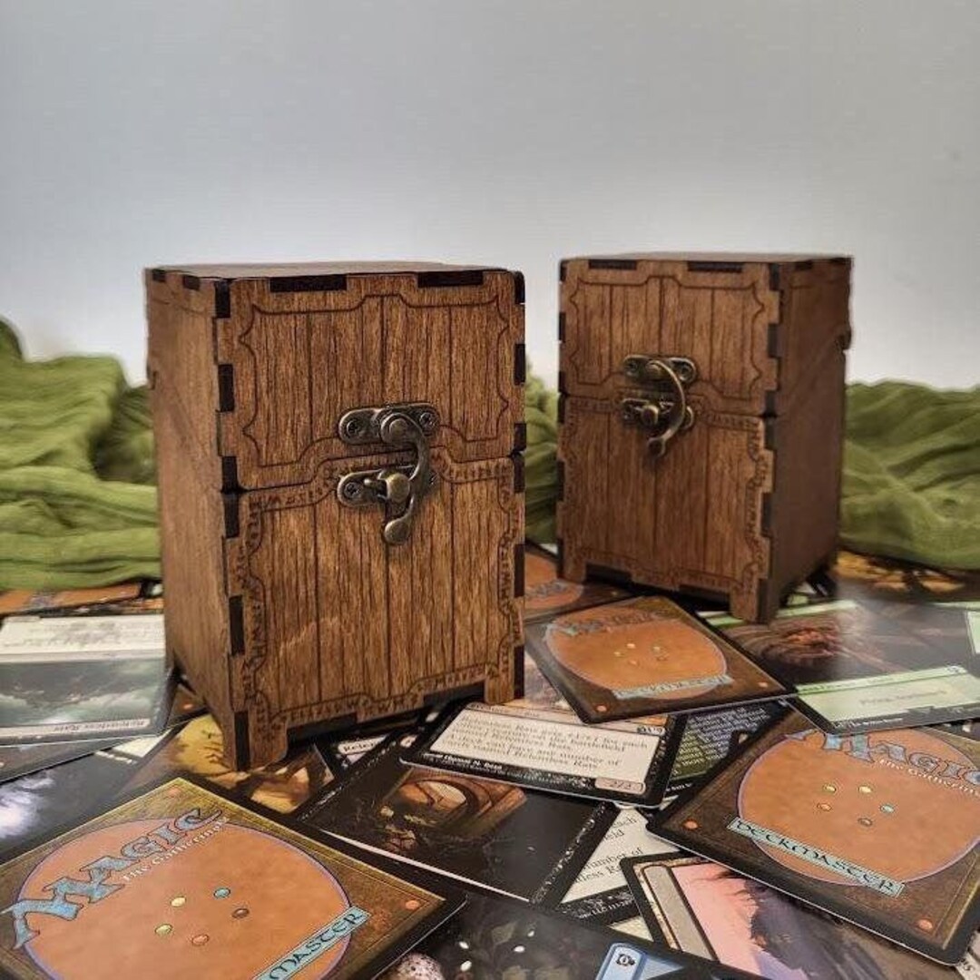MTG Card Box, Wooden Card Box for Oracle Cards, MTG Cards, TTRPG Cards ...