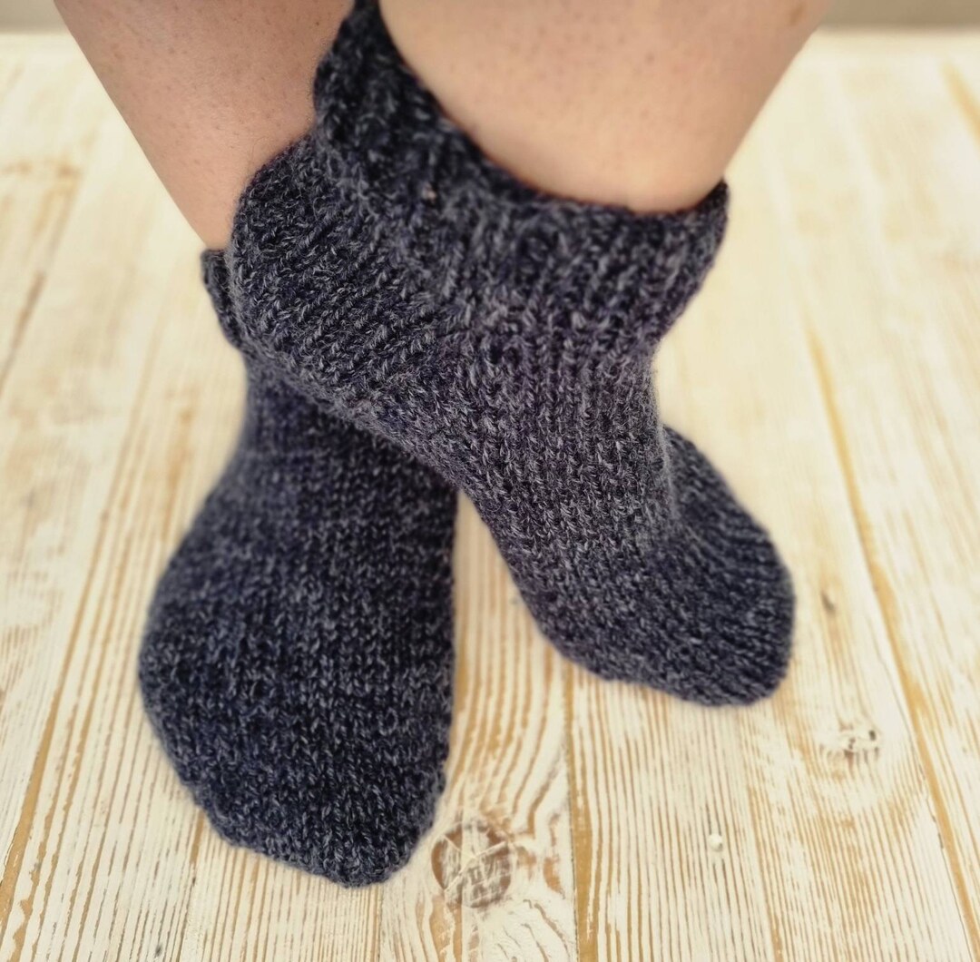 Hand Knit Alpaca Wool House Slippers: Warm Cozy Socks - Etsy
