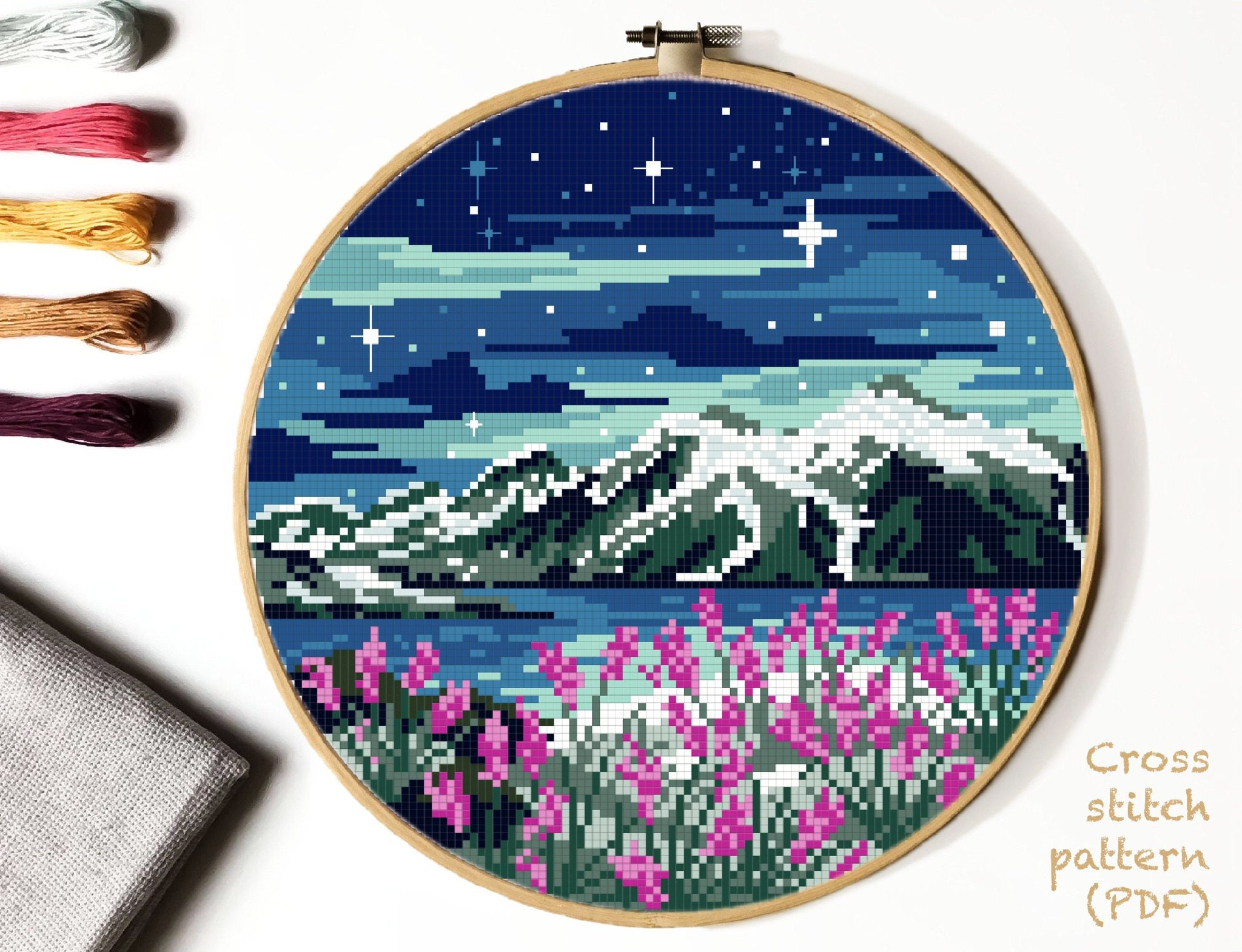 Landscape Modern Cross Stitch Pattern Nature Easy Cross | Etsy