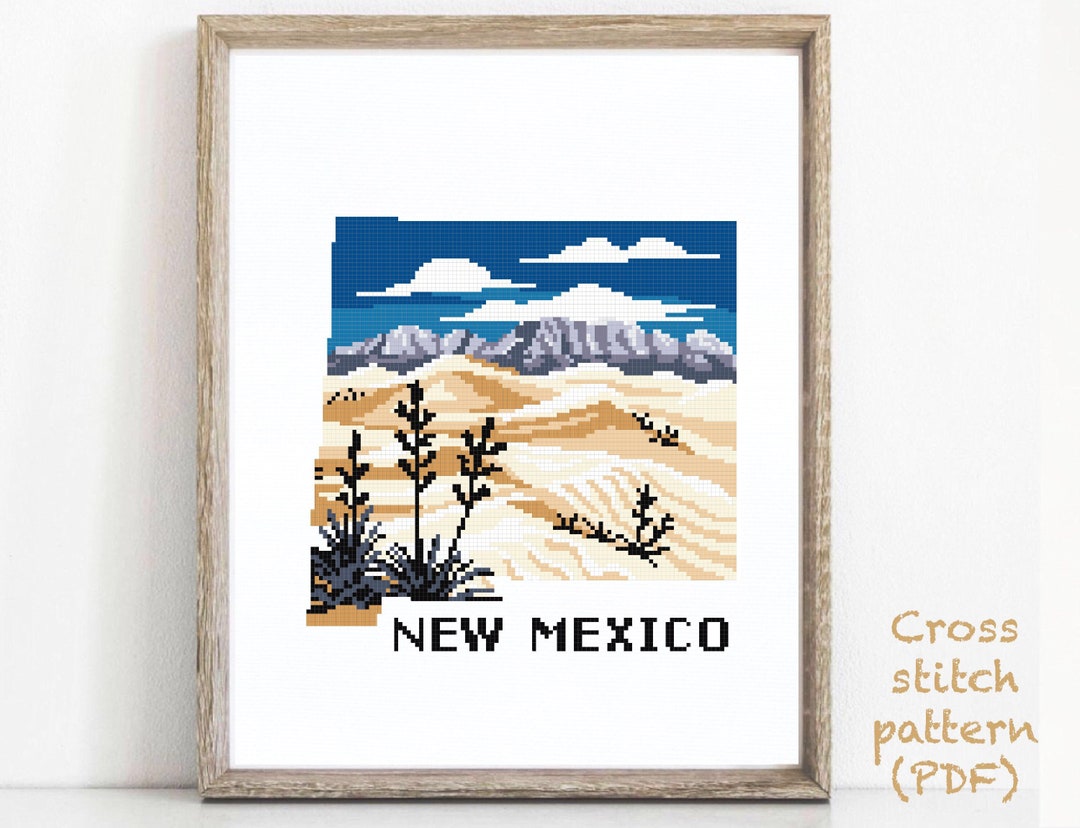 New Mexico State Modern Cross Stitch Pattern, Nature Counted Cross ...
