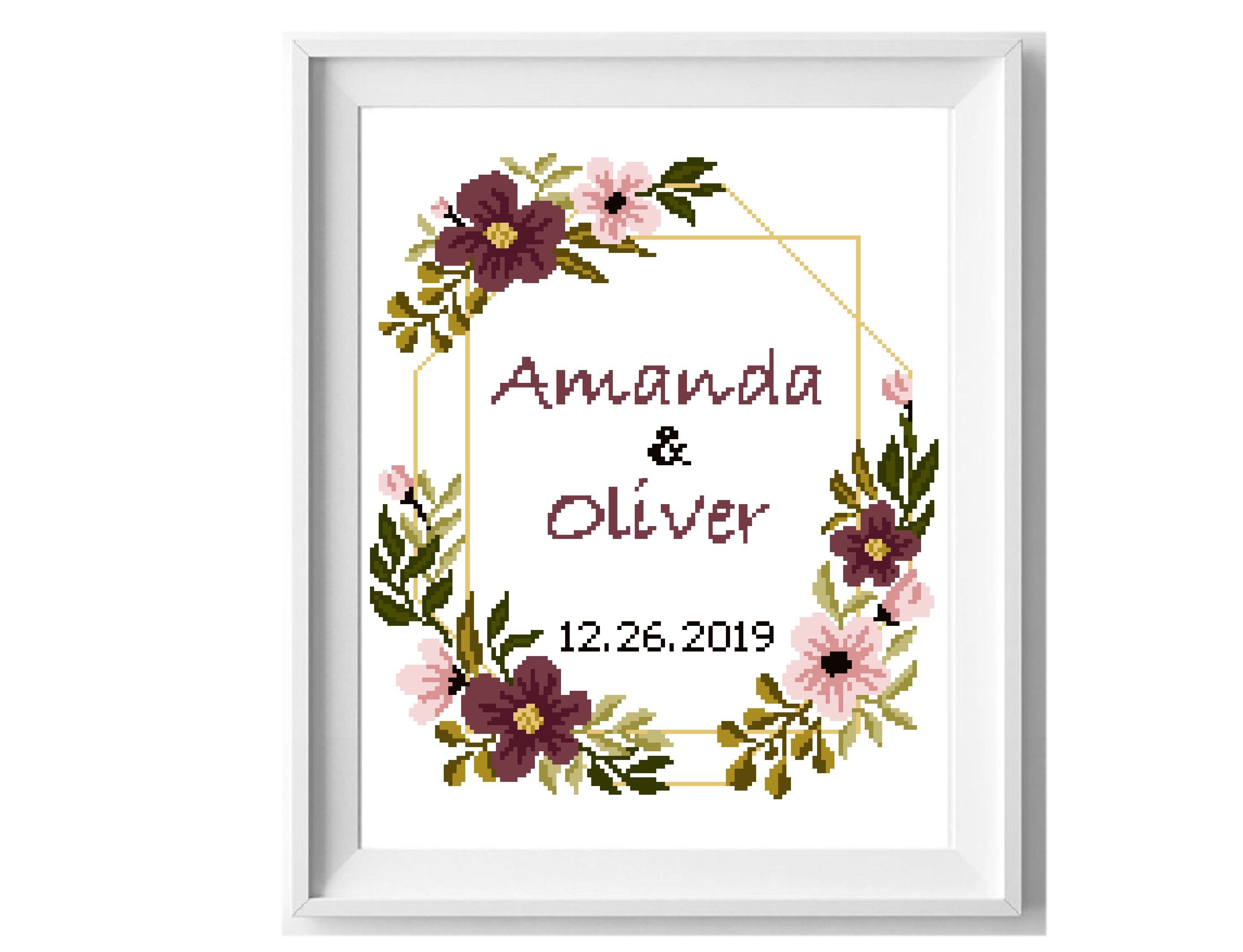 Wedding Modern Cross Stitch Pattern Personalized Counted | Etsy