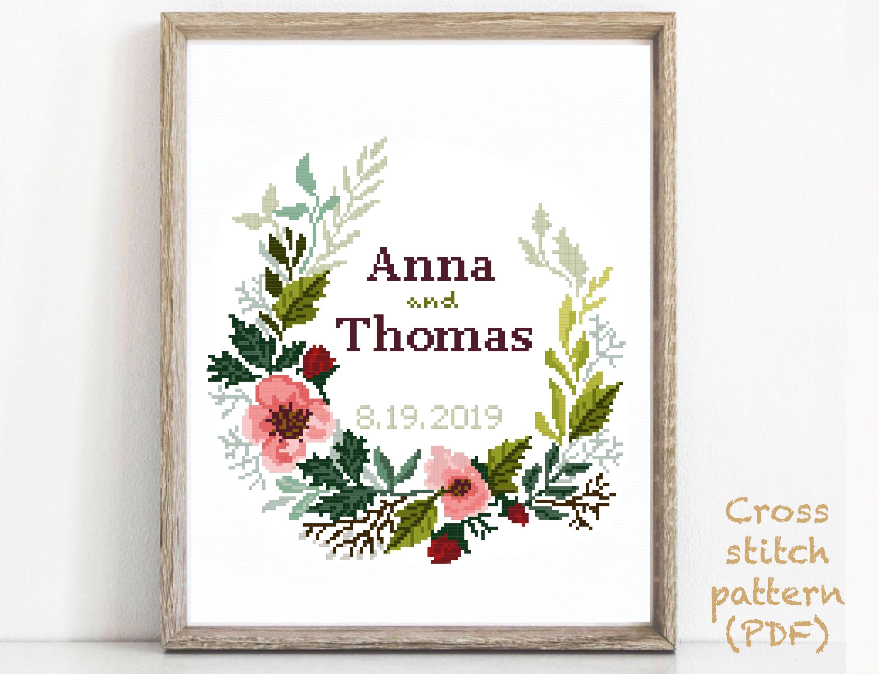 Wedding Modern Cross Stitch Pattern Personalized Counted | Etsy