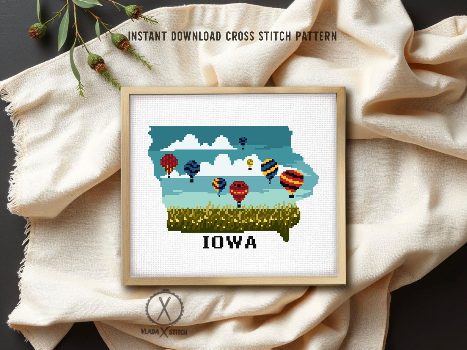 Iowa State Modern Cross Stitch Pattern, Easy, Indianola, National ...