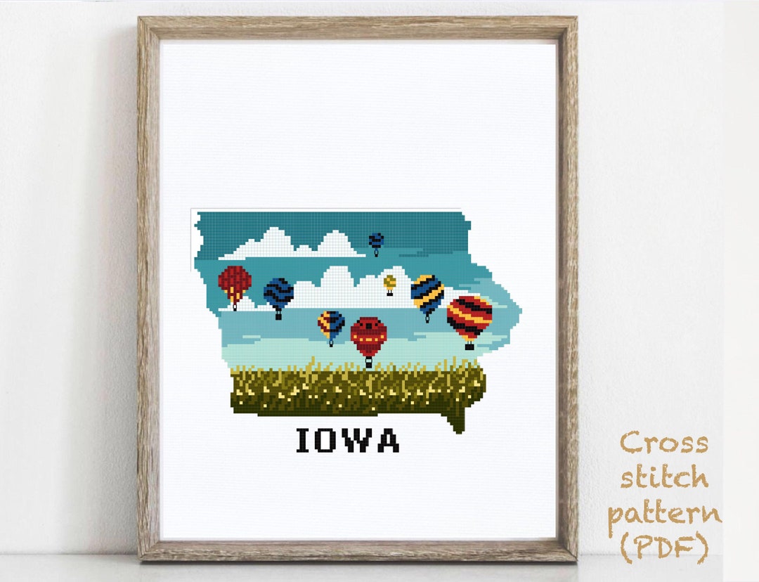 Iowa State Modern Cross Stitch Pattern, Easy Counted Cross Stitch Chart ...
