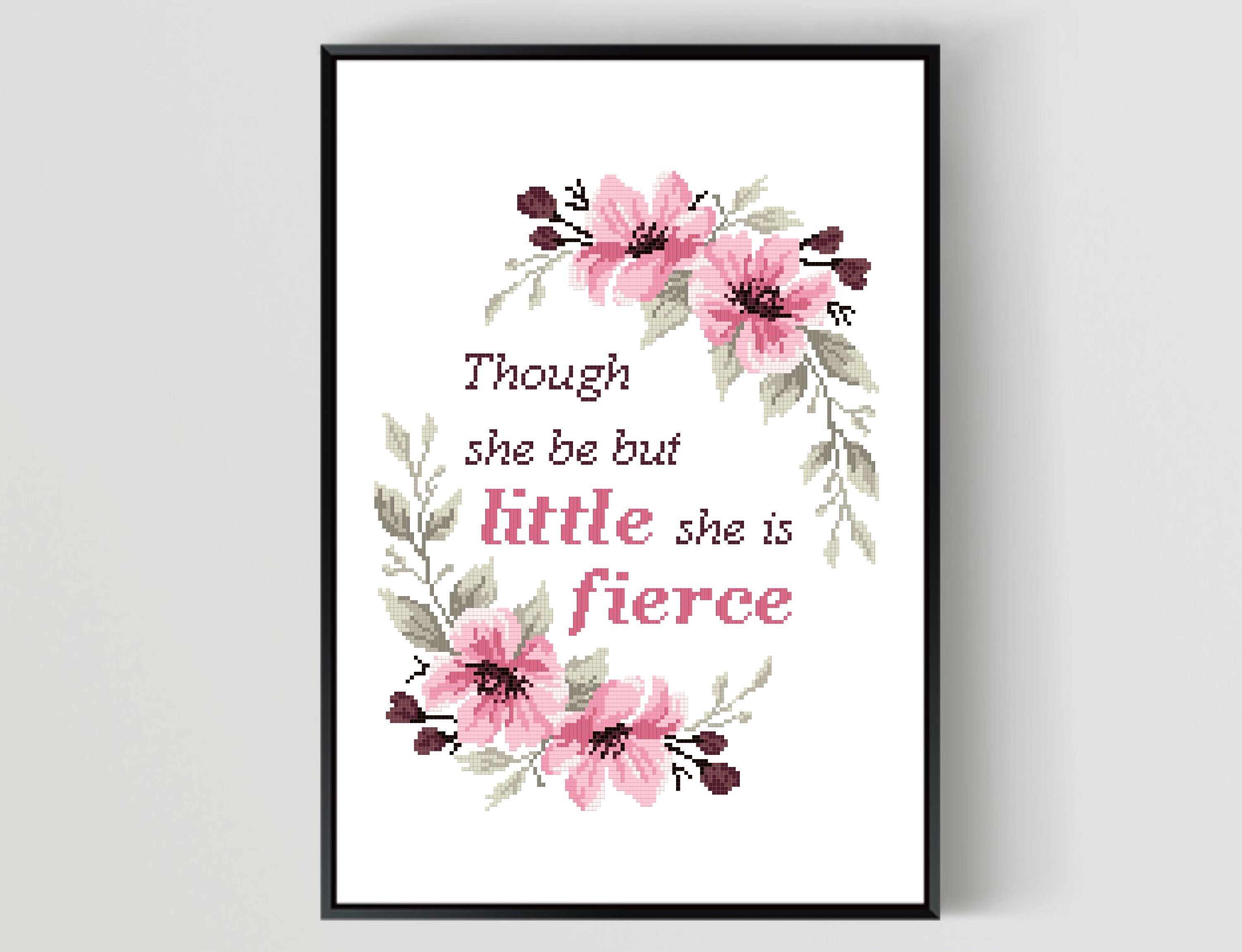 Though She Be but Little She is Fierce Quote Modern Cross - Etsy