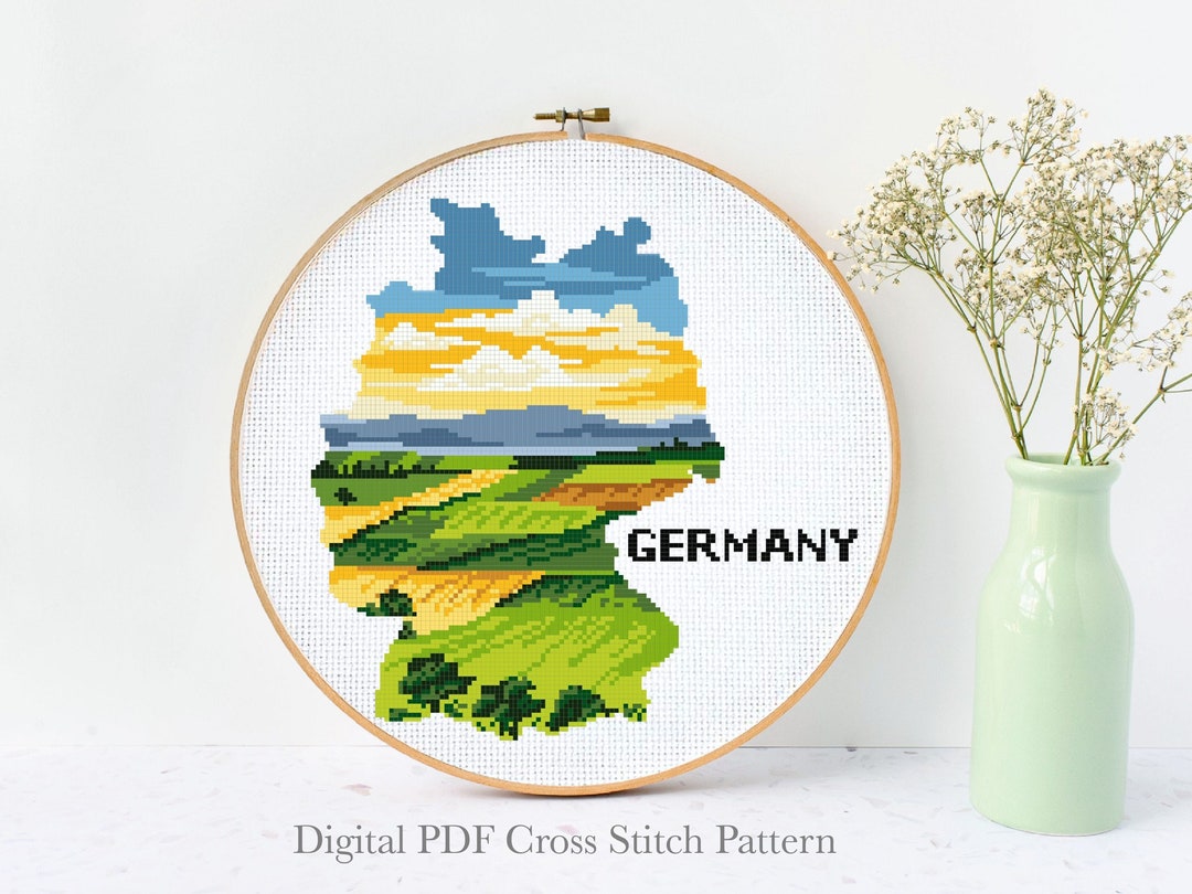 Germany Modern Cross Stitch Pattern, Nature Easy Counted Cross Stitch ...