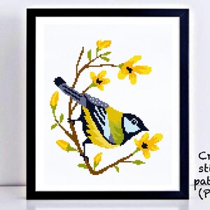 Bird Modern Cross Stitch Pattern, Easy Counted Cross Stitch Chart ...