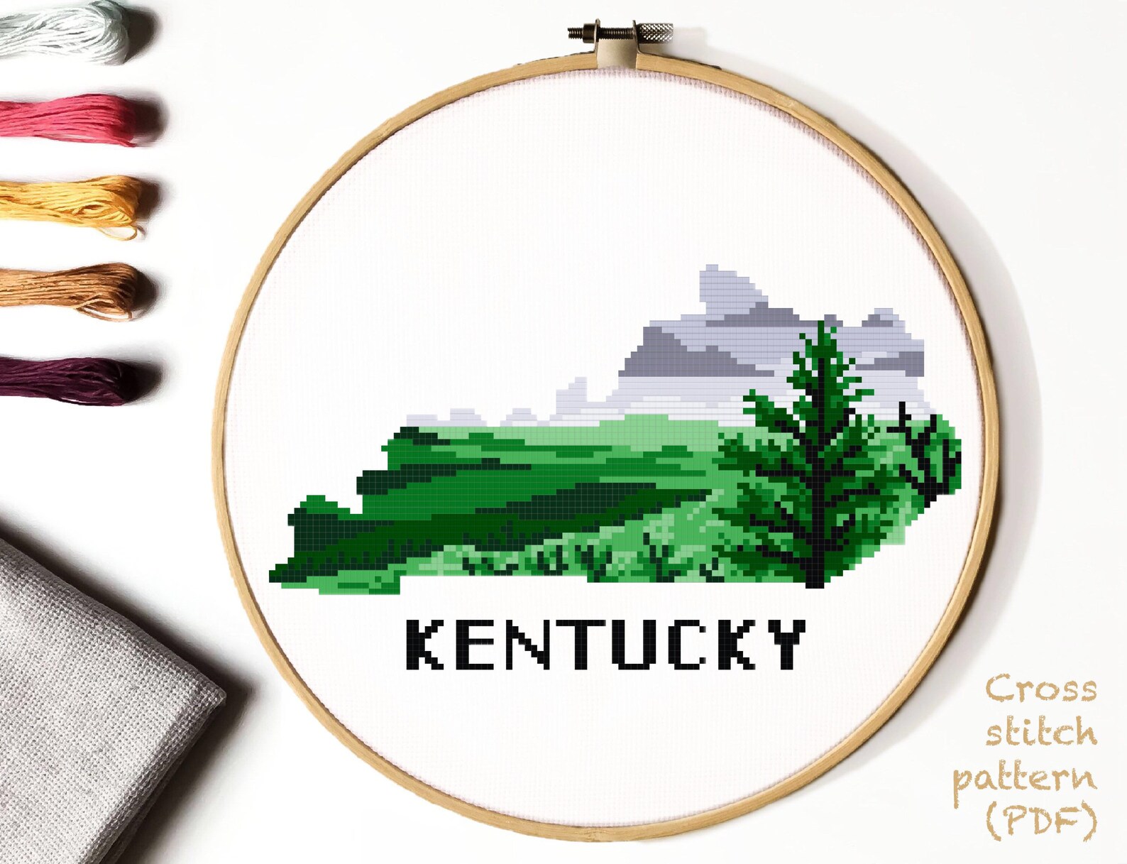 Kentucky State Modern Cross Stitch Pattern Nature Counted - Etsy