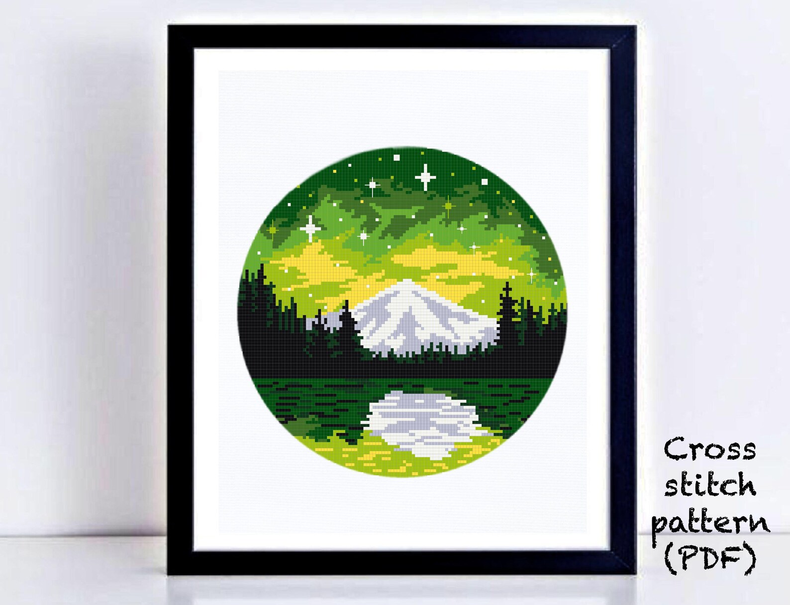 Landscape Cross Stitch Pattern Mountain Counted Cross Stitch - Etsy