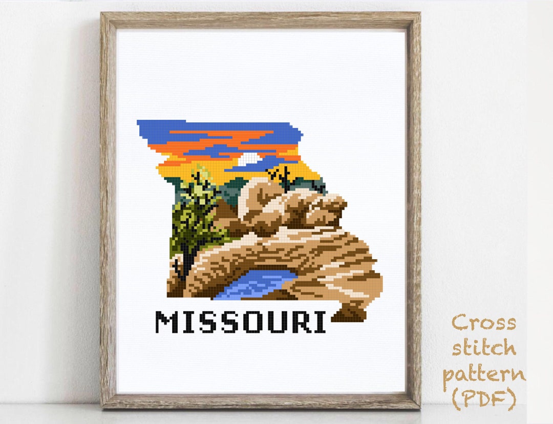 Missouri State Modern Cross Stitch Pattern, Nature Counted Cross Stitch ...