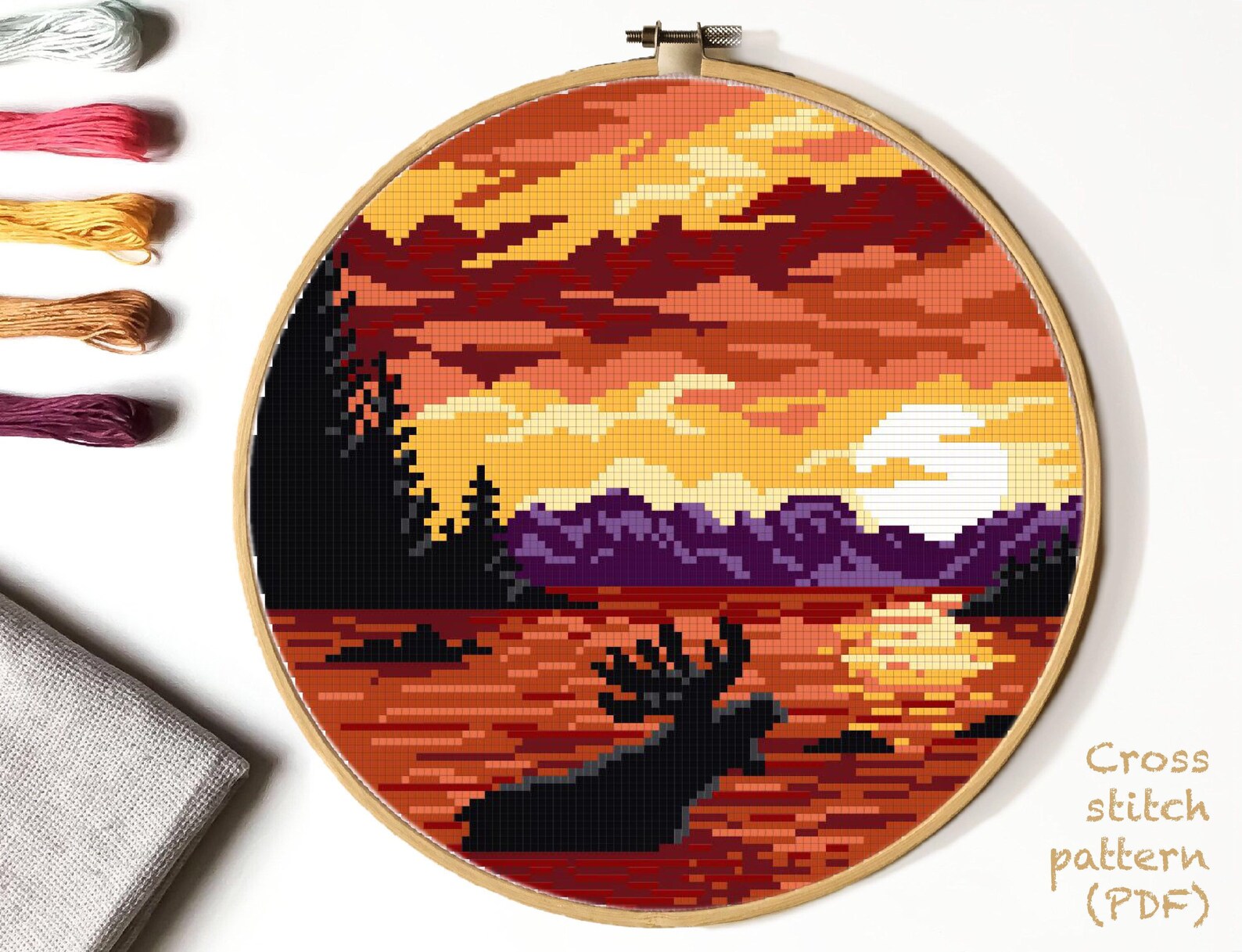 Alaska Denali National Park Modern Cross Stitch Pattern - Etsy