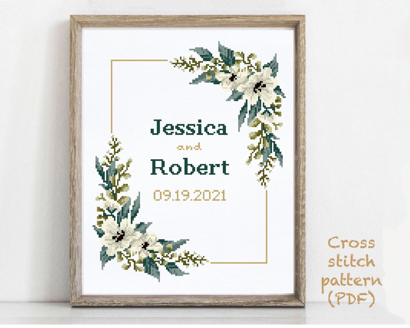 Wedding Modern Cross Stitch Pattern Personalized Counted - Etsy Canada