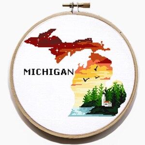 Michigan State Modern Cross Stitch Pattern, Nature Counted Cross Stitch ...