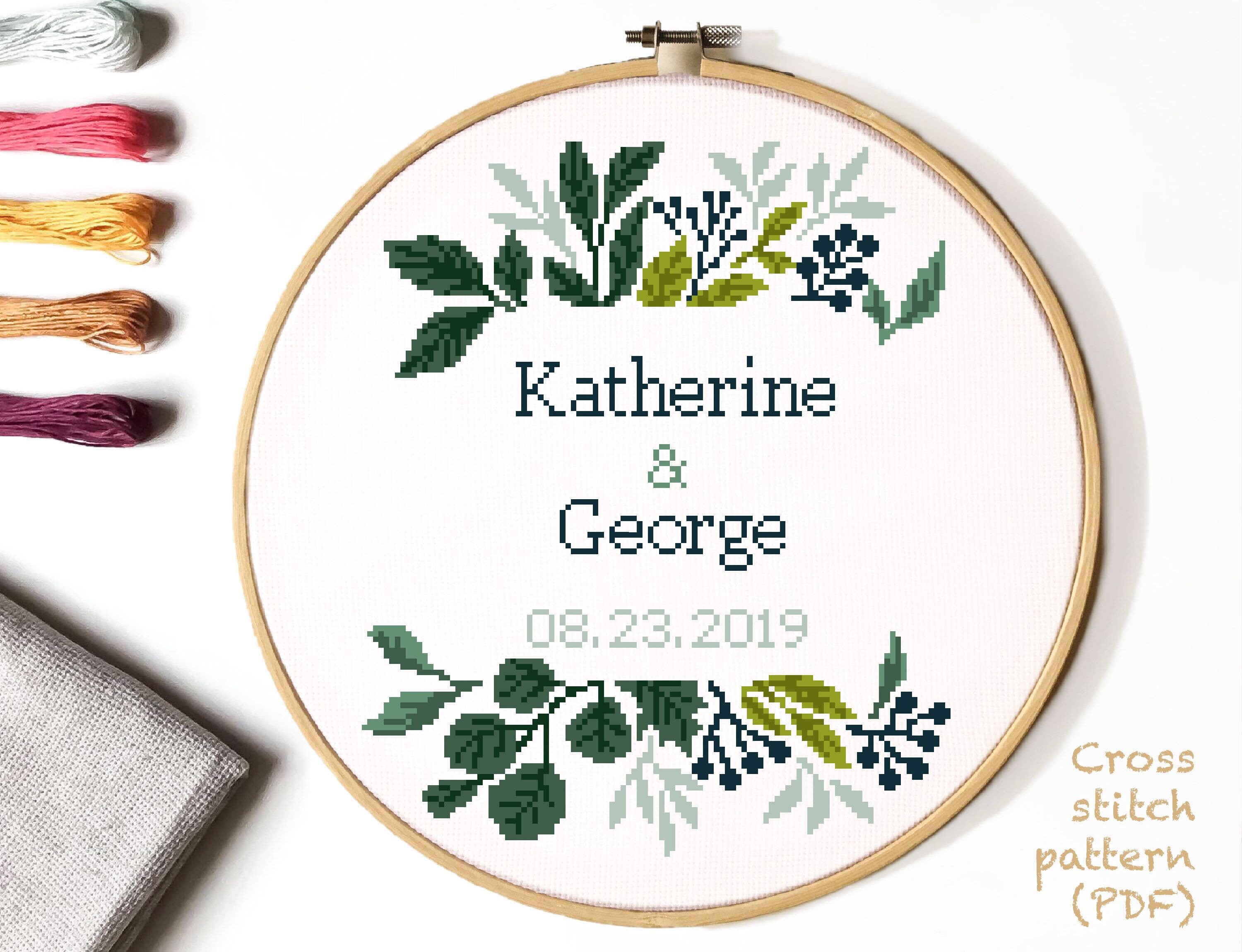 Wedding Modern Cross Stitch Pattern Personalized Counted - Etsy
