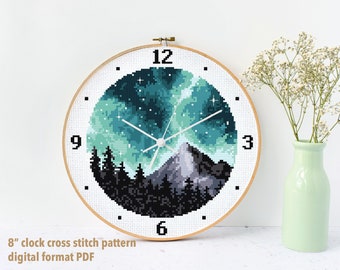 Cross Stitch Clock | Etsy