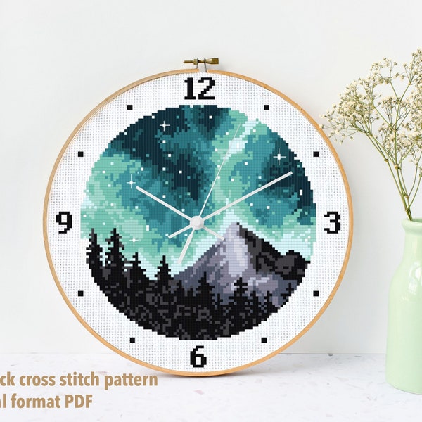 Cross Stitch Clock - Etsy